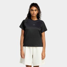 T-Shirt adidas Sportswear "SOFT LUXUS", Damen, Gr. XS, schwarz, Obermaterial: 100% Baumwolle, Rundhals, Shirts T-Shirt
