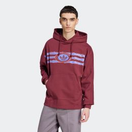 Kapuzensweatshirt adidas originals "adidas originals 90S FLEECE HOODIE", Herren, Gr. L, rot (shadow rot), Obermaterial: 100% Baumwolle, angesetztes B&uuml;ndchen, Sweatshirts