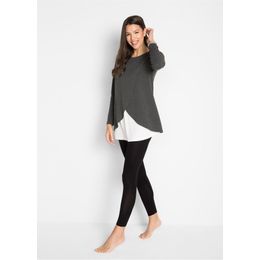 bonprix Bequemes Set aus Stillshirt und Leggings, schwarz, Gr.36/38 (S), Bequemes Umstandsset f&uuml;r die Schwangerschaft und danach