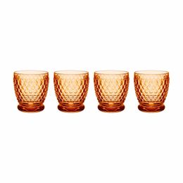 Villeroy & Boch Whiskyglas VILLEROY & BOCH "Becher Boston Coloured 330 ml 4er Set", orange (apricot), Glas, Trinkgef&auml;&szlig;e, Whiskyglas