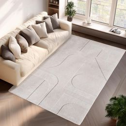 Teppich Ayyildiz Teppiche "POMPEI 1614", beige (creme), B:160cm H:12mm L:230cm, Microfaser, Teppiche, Teppich, L&auml;ufer, pflegeleichte Oberfl&auml;che, leicht zu reinigen, Kurzflor