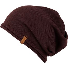 Beanie Chillouts "Leicester Hat", Herren, rot (bordeaux), Feinstrick, Wollmischung, unifarben, M&uuml;tzen Beanie, Feinstrick, aus Merinowolle mit weicher Haptik
