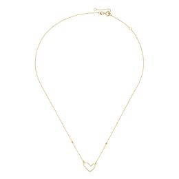 Collier Luigi Merano "Herz Mittelteil, Gold 585", gold, Halsketten, Damen, 45cm, Gelbgold 585, Collier