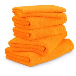 M&ouml;ve Handtuch Set M&Ouml;VE "New Classic", orange, 6 Stk., Walkfrottier, Walkfrottier, Obermaterial: 100% Baumwolle, Handtuch-Sets, 2x G&auml;ste-, 2x Hand- und 2x Duscht&uuml;cher