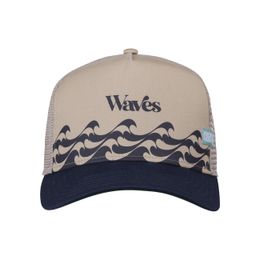 Trucker Cap COASTAL "Coastal HFT Bauhaus-Wave", Herren, Gr. onesize, sand, navy, 60% Baumwolle, 40% Polyester, bedruckt, Caps