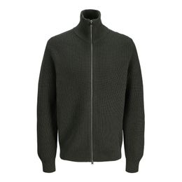 Jack & Jones Strickjacke JACK & JONES "JPRBLASTANDFORT KNIT CARDIGAN BF", Herren, Gr. S, peat, Strick, Obermaterial: 100% Baumwolle, unifarben, regular fit, hoch geschlossener Ausschnitt, Strickjacken Strickjacke