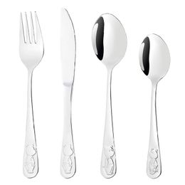 Kinderbesteck Michelangelo "KIDS 4-teiliges, Edelstahl rostfrei 18/10", silber, 4, Edelstahl 18/10, Essbesteck-Sets, Praktisches Komplett-Set f&uuml;r den t&auml;glichen Gebrauch