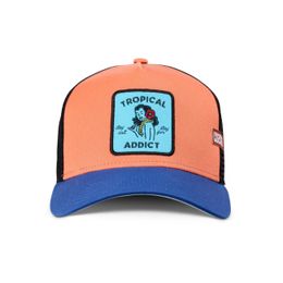 Trucker Cap COASTAL "Coastal HFT Tropical Addict", Herren, Gr. onesize, apricot, blau, 60% Baumwolle, 40% Polyester, Caps