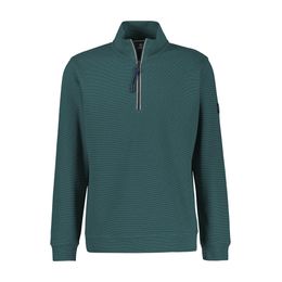 Sweater Lerros "SELANIK", Herren, Gr. 3XL, soft teal, Sweatware, Obermaterial: 90% Baumwolle, 10% Polyester, unifarben, normal h&uuml;ftbedeckend, Rundhals, B&uuml;ndchen, Sweatshirts Sweater, Troyerkragen mit Rei&szlig;verschluss