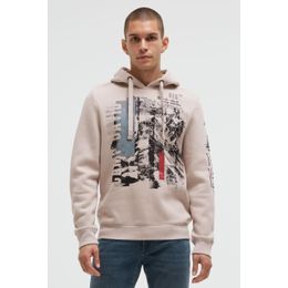 Kapuzensweatshirt CAMP DAVID, Herren, Gr. L, silbery, angeraute Sweatware, Material: 72% Baumwolle, 28% Polyester, bedruckt, regular fit normal, Rundhals, eingesetzt Rippb&uuml;ndchen, Sweatshirts, mit weicher Innenseite