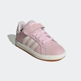 Sneaker adidas Sportswear "GRAND COURT 00S KIDS", M&auml;dchen, Gr. 33, pink (clear pink, sanftes wei&szlig;, gum10), Leder, Textil, Schuhe Sneaker, Design auf den Spuren des adidas Superstar, f&uuml;r Kinder