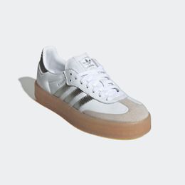 Sneaker adidas originals "SAMBA", Herren, Gr. 38, cloud wei&szlig;, silber metallic, gum 3, Leder, Schuhe Sneaker, Topseller