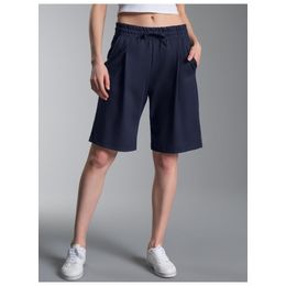 Bermudas TRIGEMA "TRIGEMA Shorts - Weit geschnitten", Damen, Gr. S, US-Gr&ouml;&szlig;en, navy, Piqu&eacute;, 100% Baumwolle, Basic, Hosen Bermudas