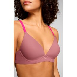 B&uuml;gel-BH Puma "Puma WOMEN MICROFIBER SOFT PADDED BRA", Damen, Gr. 75, Cup D, dusty pink, Microtouch, Obermaterial: 70% Polyamid, 30% Elasthan, BHs B&uuml;gel-BH, mit wendbaren und verstellbaren Tr&auml;gern, Logodruck vorn