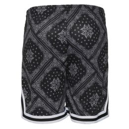 Stoffhose Karl Kani "Karl Kani Herren KK Woven Signature Paisley Mesh Shorts", Herren, Gr. S, US-Gr&ouml;&szlig;en, schwarz, wei&szlig;, 100% Polyester (Recycelt), normal, Hosen Stoffhose
