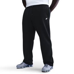 Sporthose Nike Sportswear "Nike Club Men's Open-Hem Fleece Pants", Herren, Gr. XXL, N-Gr, schwarz, schwarz,, Hosen Sporthose, offener Saum, sportlicher Stil