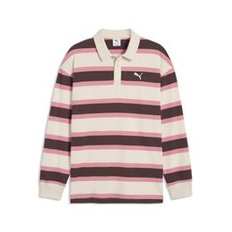 Poloshirt Puma "Wardrobe Essentials Langarm-Rugbypolo Herren", Herren, Gr. XL, chocolate braun, Obermaterial: 100% Baumwolle; Rippe: 29% Polyester, 71% Baumwolle, gestreift, Shirts