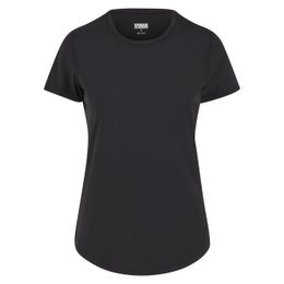 T-Shirt Urban Classics "Urban Classics Ladies Sports Tee Ladies Sports Tee", Damen, Gr. L, schwarz, 88% Nylon, 12% Elasthan, unifarben, normal, Rundhals, Shirts T-Shirt