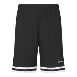 Stoffhose Karl Kani "Karl Kani Herren Signature Mesh Shorts", Herren, Gr. XS, US-Gr&ouml;&szlig;en, schwarz, wei&szlig;, 100% Polyester, loose fit, Hosen Stoffhose