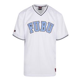 T-Shirt Fubu "Fubu Herren FM242-003-1 Fubu College Mesh Tee", Herren, Gr. S, wei&szlig;, 100% Polyester, bedruckt, normal, Rundhals, Shirts T-Shirt