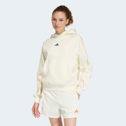 Kapuzensweatshirt adidas Sportswear "STADIUM HOODIE", Damen, Gr. S, sanftes wei&szlig;, pure orange, dunkelblau, Obermaterial: 75% Baumwolle, 25% Polyester, angesetztes B&uuml;ndchen, Sweatshirts