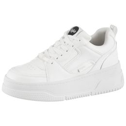 Buffalo Damen Plateausneaker "Yade One", Gr. 36wei&szlig;, Lederimitat, unifarben, Schuhe, Halbschuh, Schn&uuml;rschuh, Freizeitsneaker mit Memory Foam