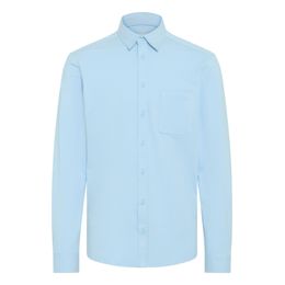 Langarmhemd Blend "Langarmhemd BHAlo", Herren, Gr. XL, N-Gr, blau (blau bell), Obermaterial: 96% Baumwolle CO. 4% Elasthan EL., Hemden