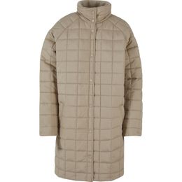 Winterjacke Urban Classics "Urban Classics Damen Ladies Quilted Coat", Damen, Gr. XS, wetsand, 100% Polyester, unifarben, normal, amerikanischer Ausschnitt, Jacken Winterjacke