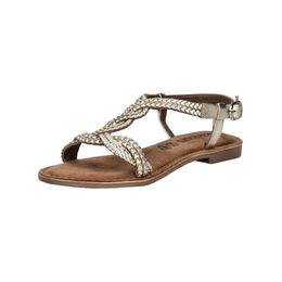 Riemchensandale Lazamani "Lazamani Sandalen Leder", Damen, Gr. 37, gold, Leder, Schuhe Riemchensandale