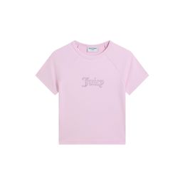 T-Shirt Juicy Couture "JUICY BABY TEE. Damen", Damen, Gr. XS, cherry blossom, 66% Modal, 28% Viskose, 6% Elasthan, Rundhals, Shirts T-Shirt, T-Shirt Damen, Schriftzug, Sportshirt, Logoprint, mit Glitzer, Sale