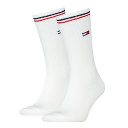 Socken Tommy Hilfiger "TH UNI TJ SOCK 2P ICONIC", Damen, Gr. 39-42, wei&szlig;, Baumwollmischung, Socken Socken, Verst&auml;rkte Ferse und Spitze f&uuml;r zus&auml;tzliche Strapazierf&auml;higkeit