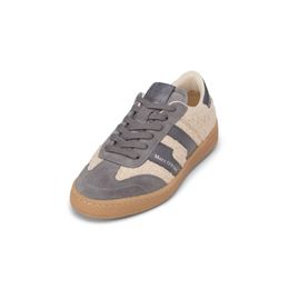 Marc O'Polo Sneaker MARC O'POLO "aus Leder und Teddyfell", Damen, Gr. 38, natural, grau, Obermaterial: 80% Polyester, 20% Leder, unifarben, Schuhe Sneaker
