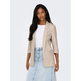 Kurzblazer Only "ONLELLY 3/4 LIFE BLAZER TLR NOOS", Damen, Gr. 34, gr&uuml;n (wei&szlig; pepper detail:melange), Web, Obermaterial: 95% Polyester, 5% Elasthan, meliert, sehr figurbetont normal, Blazer Kurzblazer, Materialmix, regular fit
