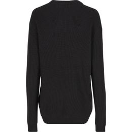 Rundhalspullover Urban Classics "Urban Classics Rib Basic Sweater", Herren, Gr. L, schwarz, 100% Baumwolle, unifarben, normal, Rundhals, Pullover Rundhalspullover