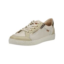 Sneaker Pikolinos "Pikolinos Sneaker Leder", Damen, Gr. 42, beige, gold, Leder, Schuhe Sneaker