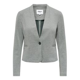 Kurzblazer Only "ONLSELKIE L/S MEL FIT BLAZER TLR", Damen, Gr. 34, balsam gr&uuml;n detail:melange, Jersey, Obermaterial: 66% Polyester, 34% Baumwolle, meliert, regular fit taillenbedeckt, V-Ausschnitt, Blazer Kurzblazer, Materialmix, regular fit