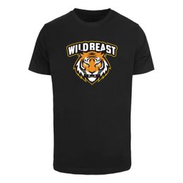 MisterTee Damen T-Shirt "MisterTee Wild Beast Tiger Tee"schwarz, Gr. M, bedruckt, 100% Baumwolle, Shirts