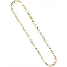 Goldkette Jobo "Figarokette 4,3 mm" Gr. 50, gelbgold 333, Halsketten, Damen, 50cm, Gelbgold 333, Goldkette, 8 Karat 333 Gold massiv, diamantiert