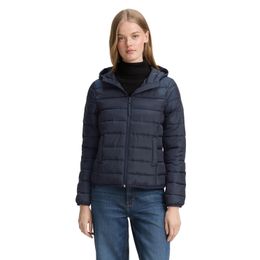 Steppjacke Tom Tailor Denim, Damen, Gr. XXL (44), blau (sky captain blau), Steppware, Obermaterial: 100% Polyester. Futter: 100% Polyester, regular fit taillenbedeckt, ohne Ausschnitt, Jacken Steppjacke, mit Kapuze