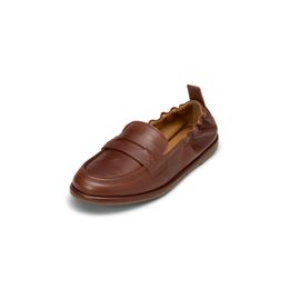 Marc O'Polo Loafer MARC O'POLO "mit elastischer Fersenkante", Damen, Gr. 38, cognac, Obermaterial: 100% Leder (Rind), unifarben, Schuhe Loafer