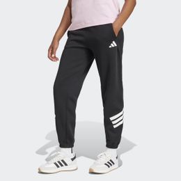 Sporthose adidas Sportswear "FUTURE ICONS 3-STREIFEN", Damen, Gr. M, N-Gr, schwarz, normal, gr., Obermaterial: 67% Polyester, 33% Baumwolle, Hosen Sporthose