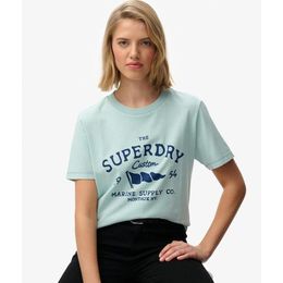 Superdry Damen Heritage Hamptons T-shirt Light Blue - Gr&ouml;&szlig;e: 38 2102421502389TSB017