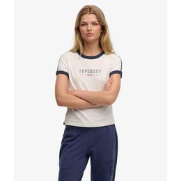 Superdry Damen Athletic Essentials Ringer-t-shirt mit Grafik White - Gr&ouml;&szlig;e: 40 210242150239871D019