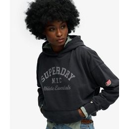 Superdry Damen Baumwolle Logo Druck Athletic Essentials Hoodie In Lockerer Passform, Marineblau - Gr&ouml;&szlig;e: 44 210262250184598T025