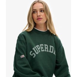 Superdry Damen Baumwolle Logo Druck L&auml;ssiges Athletic Essentials Sweatshirt Mit Rundhalsausschnitt, Dunkelgr&uuml;n - Gr&ouml;&szlig;e: 40 210262350076827E019