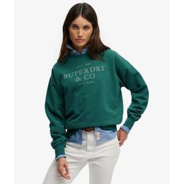 Superdry Damen Luxe Casual Sweatshirt mit Lockerer Passform Green - Gr&ouml;&szlig;e: 44 2102623500806GCI025