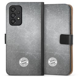 DeinDesign Galaxy A33 5G Handy Klapph&uuml;lle Handyh&uuml;lle aus Kunst Leder schwarz Flip Case Concrete Fcb Fc Bayern M&uuml;nchen Sideflip mit langer Lasche