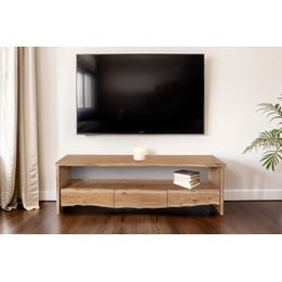 Lowboard Akazienholz massiv natur TV-Board 160 x 45 x 50 cm DAHLIA I