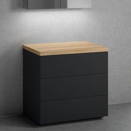 neoro n50 Unterschrank B: 80 cm mit 3 Ausz&uuml;gen, BN0452BM+BN0402W1,