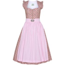 BERWIN Midi-Dirndl mit Fl&uuml;gelarm Taupe/Ros&eacute; (Gr&ouml;&szlig;e: 46)